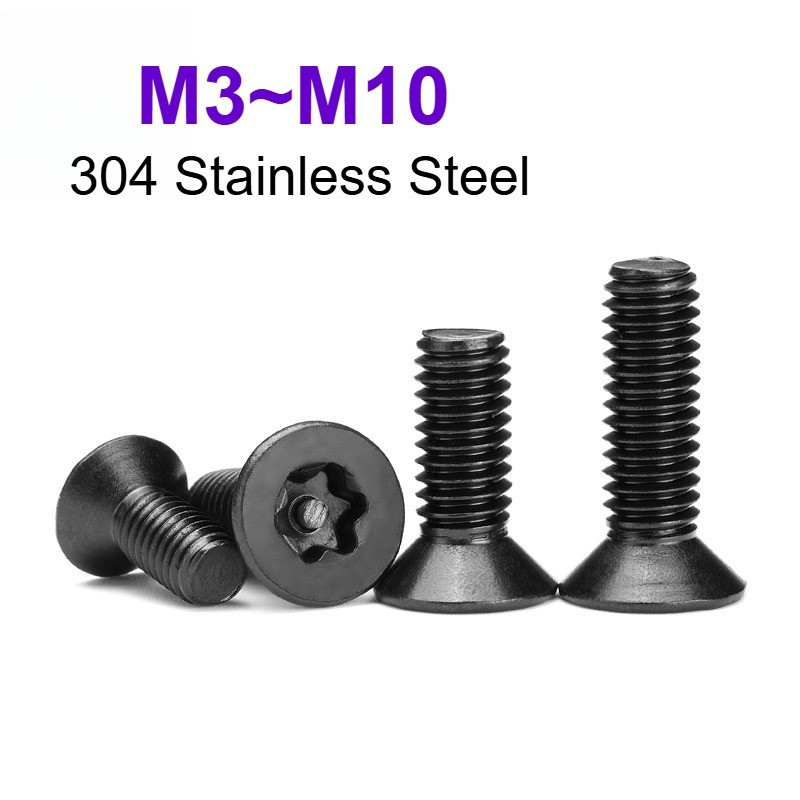 M3 M4 M5 M6 M8 M10 Black 304 Stainless Steel Six Lobe Bolt Six-Lobe ...