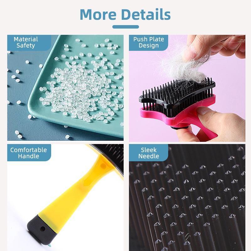 Pet Hair Remover Comb Brush Dog and Cat Fur Remover Hair Grooming Brush ...