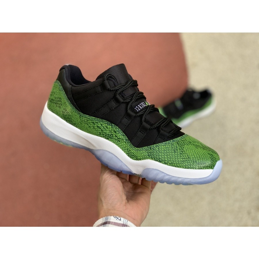 jd2024New Hot sale Air Jordan 11 Retro Low Green Snake Sneakers AJ11 ...