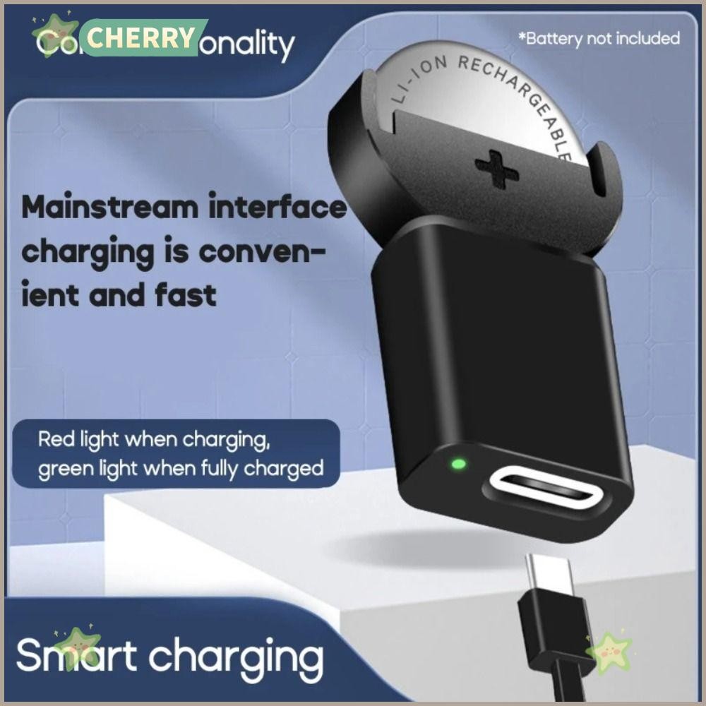 CHERRY Button Battery Charger, LIR2032 Long-Lasting Lithium Coin ...