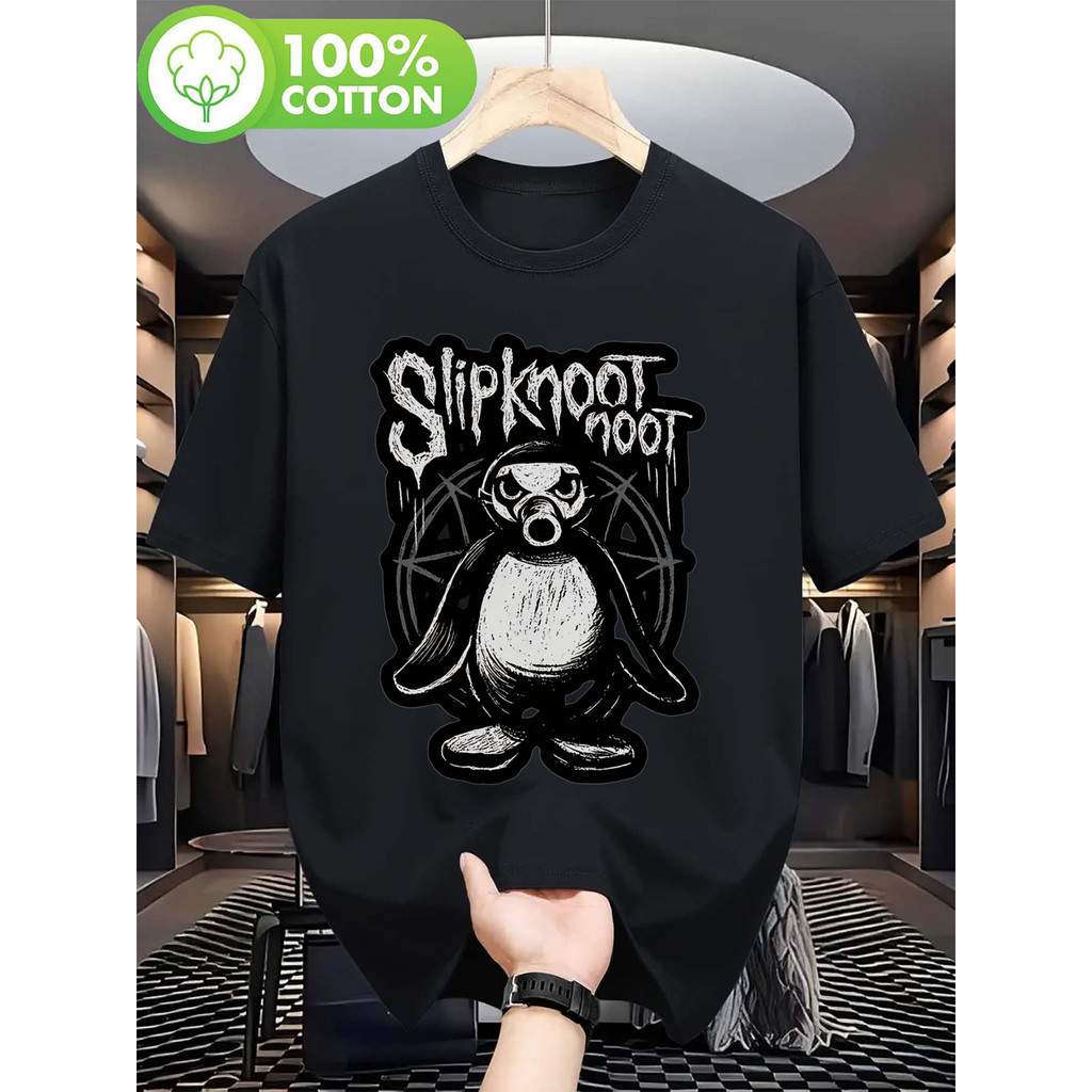 Men'S Slipknot Graphic T-Shirt - Retro Black Short Sleeve Tee with Bold ...