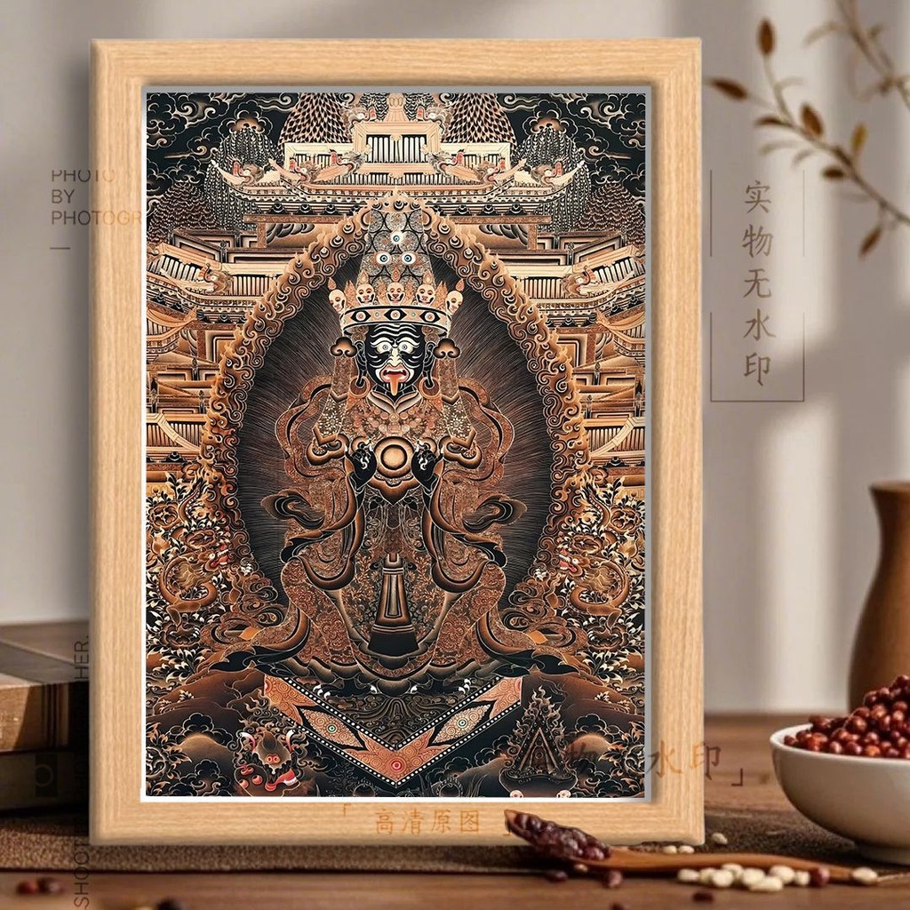 Goddess of wealth Zakiram Thangka Photo Frame Thangka Photo Frame Lucky ...