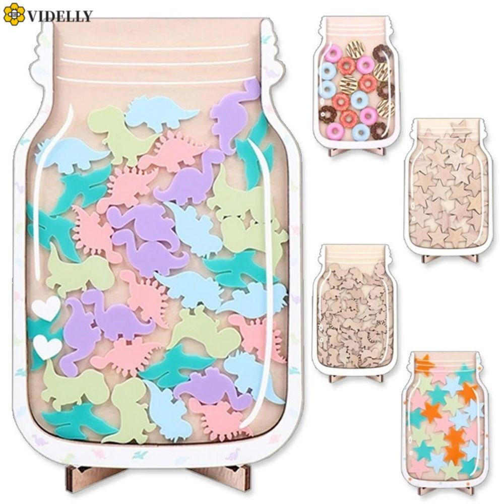 VIDELLY Kids Star Reward Jars, Individuation Wooden Positive Behavior ...