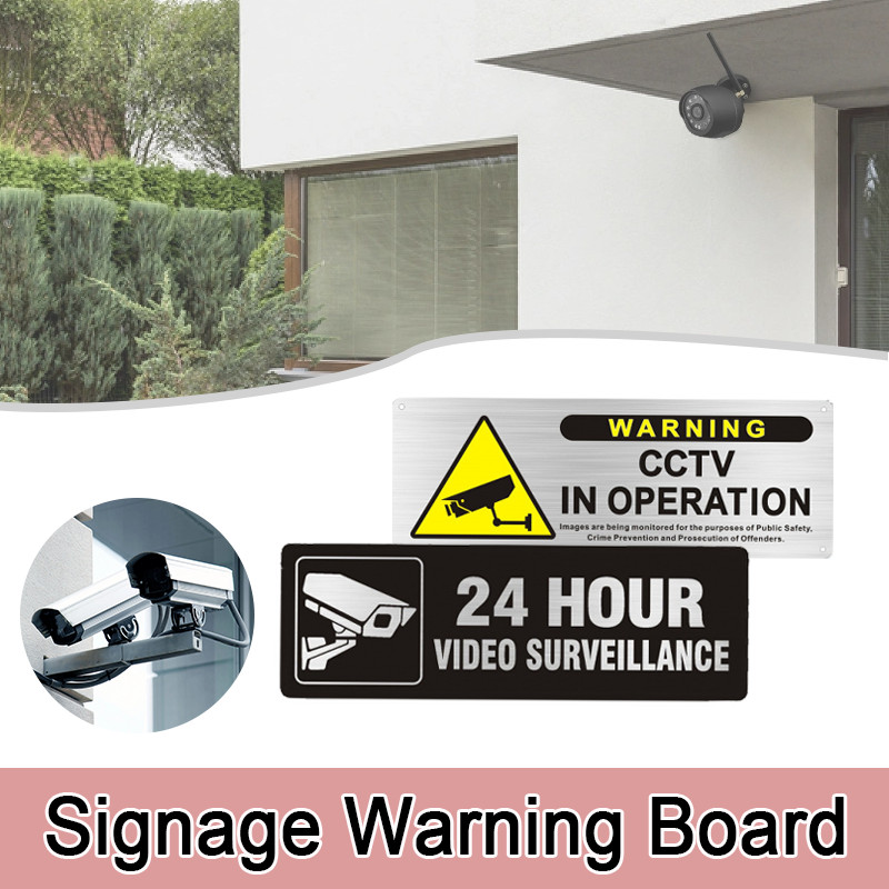 Aluminum Alloy 24 Hours Video CCTV Signage Warning Board Surveillance ...