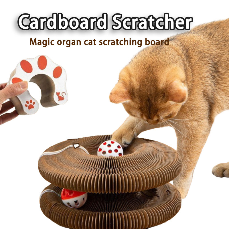 Magic Organ Foldable Cat Cardboard Scratcher Scratch Pad Paper Board ...