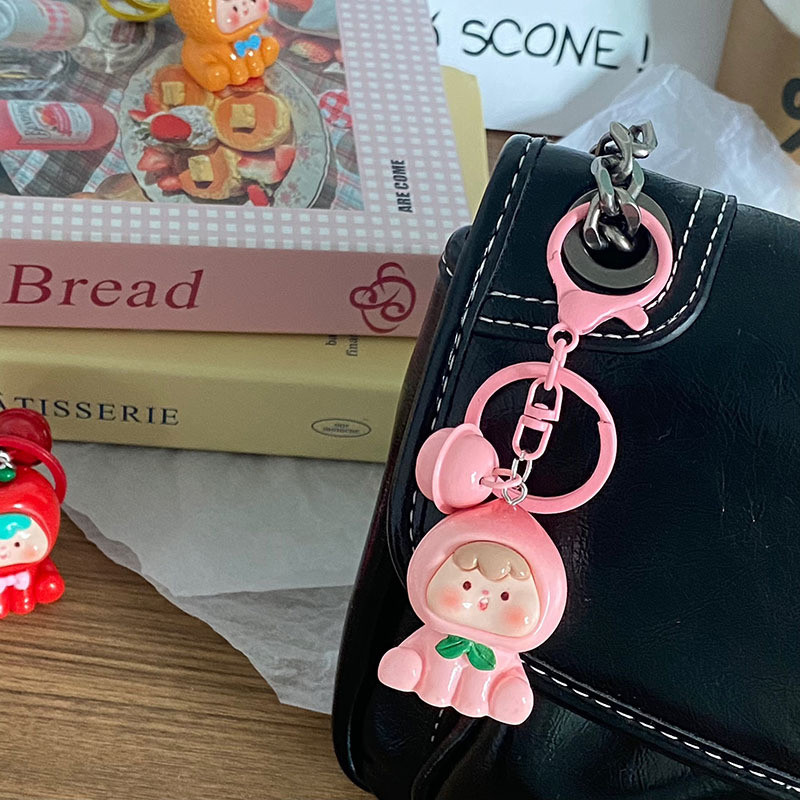 [TINA] Cute Cartoon Three-dimensional Fruit Doll Keychain Candy Color ...