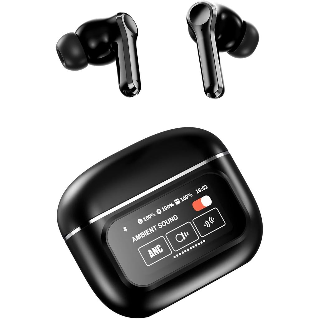 Active Noise Cancelling Touch Screen Earbuds with Screen Touchscreen ...