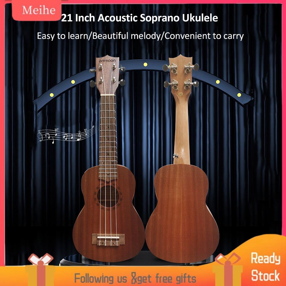 Meihe ammoon 21 Inch Acoustic Soprano Ukulele Ukelele Uke Sapele Wood ...