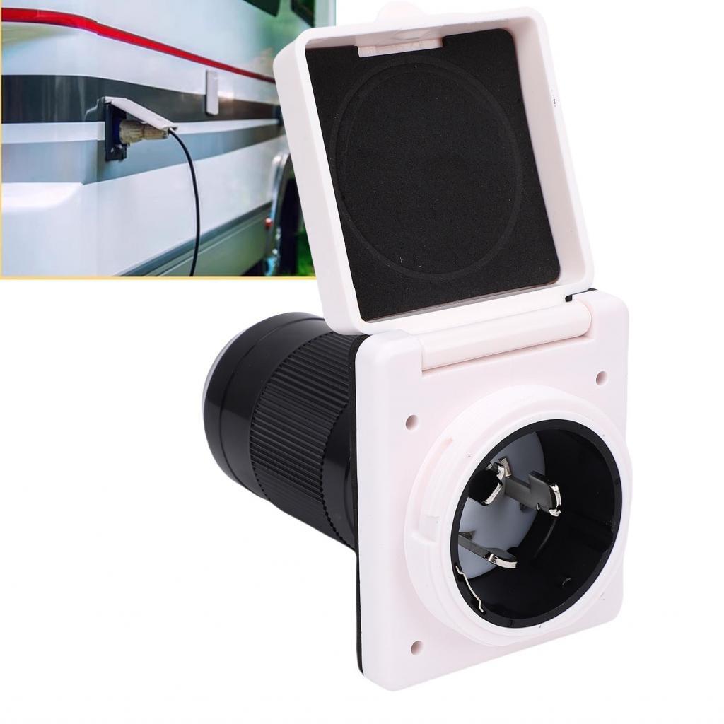 RV Plug Twist Lock Inlet 50 Amp NEMA SS2-50P Enclosed Lockable Flange ...