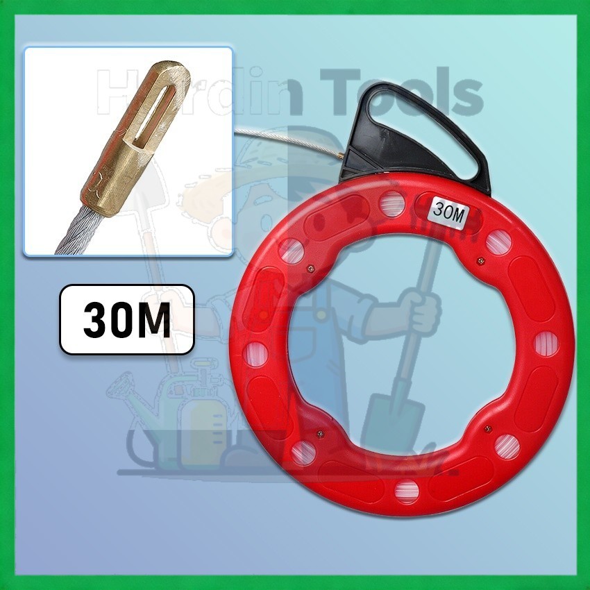 30 Meters Cable Puller Fiberglass Fish Tape Reel Puller Conductive Wire ...