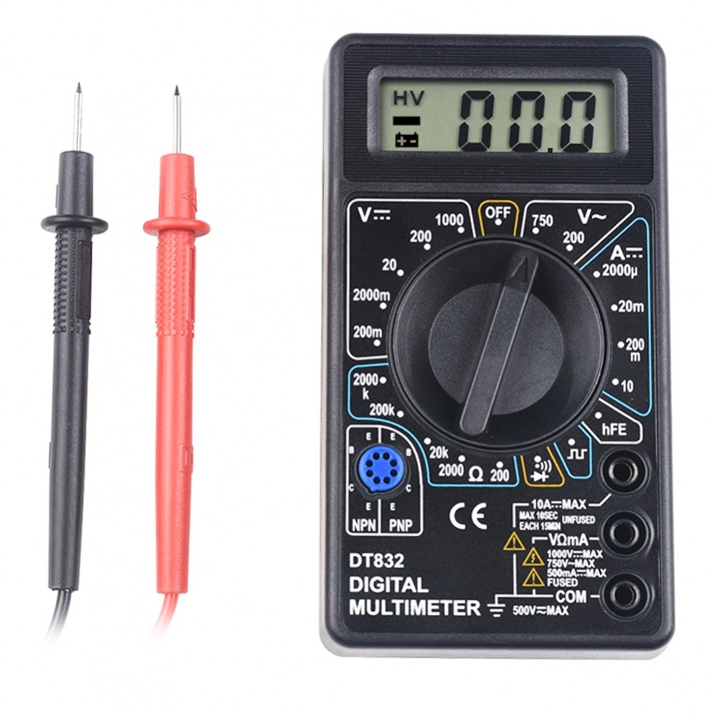 Digital Multimeter Compact Size Multimeter With Test Leads For Student ...