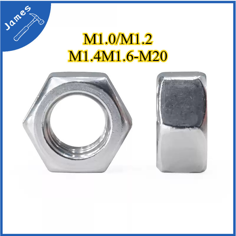 304 Stainless Steel Hex Nut M1.0/M1.2/M1.4 M1.6-M20 Nut Ordinary ...