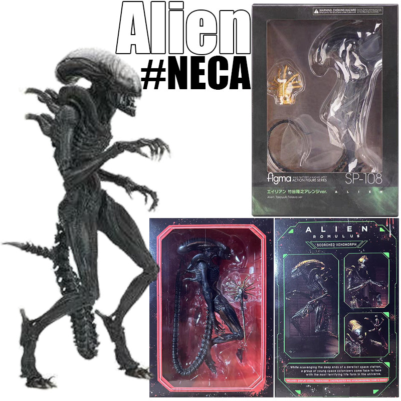 NECA Alien Action Figure Romulus Figma SP-108 Green/Black Model Movable ...