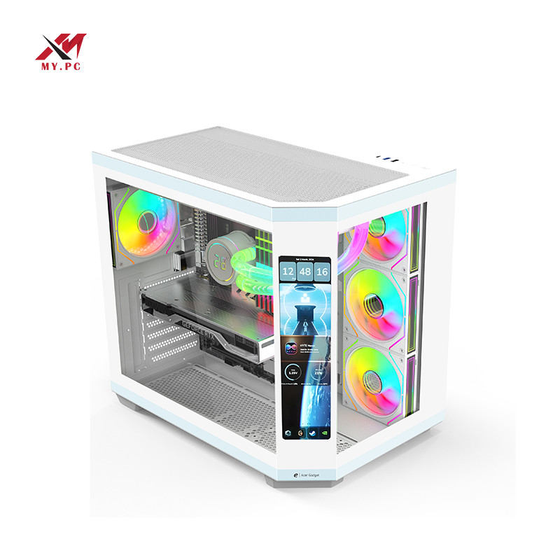 Acer AIR2 Gaming PC Case with Screen and Tempered Glass, 270° Panoramic ...