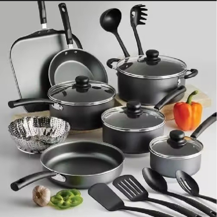 Non Sticky Pan and Casserole with Kitchen Laddle 11Pcs Cooking Set ...