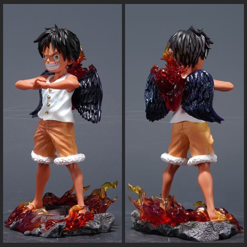 One Piece GK Wings Chivalry Angel Luffy Standing Childhood Statue Model ...