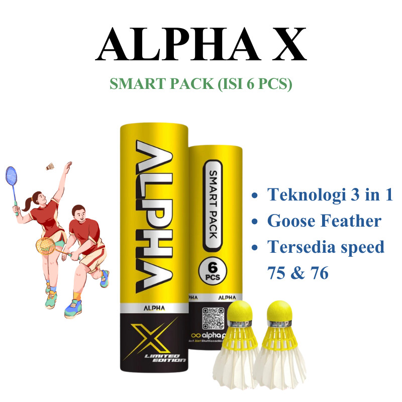 ALPHA X Limited Edition Badminton Shuttlecock 3in1 Smart Pack of 6 ...