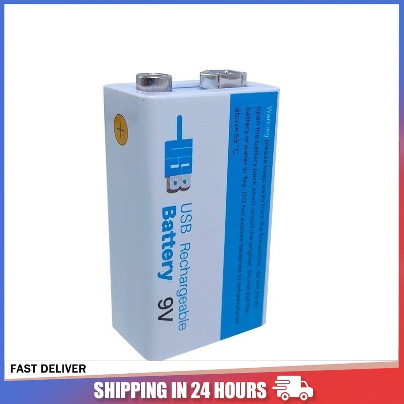 [Fast Deliver] 1pcs 9V battery 6800mAh li-ion Rechargeable battery ...