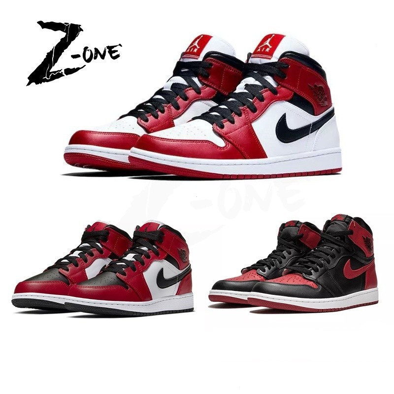 Nike Air Jordan 1 Mid "Chicago" Red Banned "O J1 Basketball Shoes Retro ...