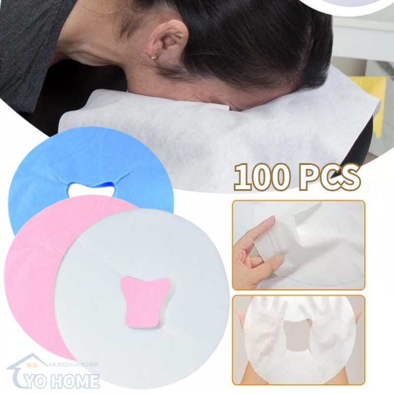 100PCS Disposable Face Rest Massage Cover Non-woven Massage Table Face ...