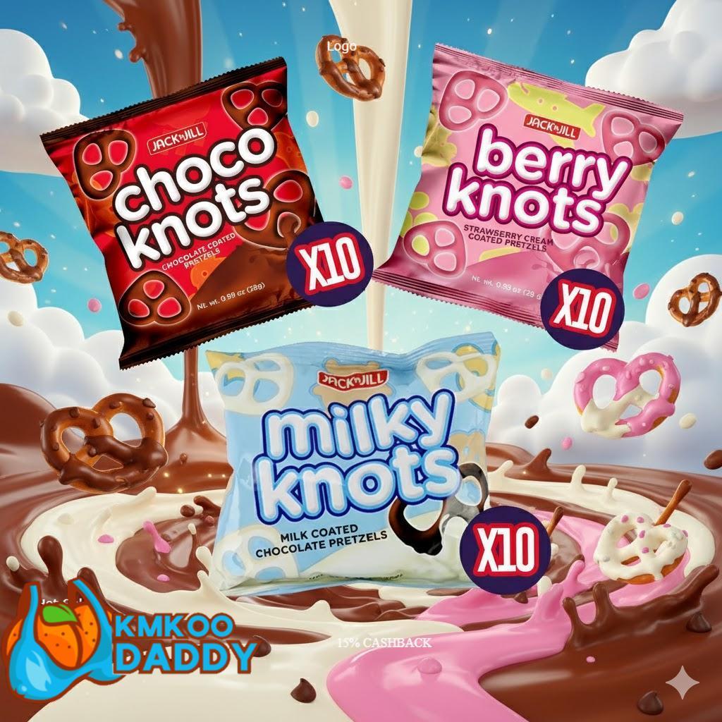 Jack ‘n Jill Choco Knots, Berry Knots & Milky Nuts – 10 Packs x 25g ...
