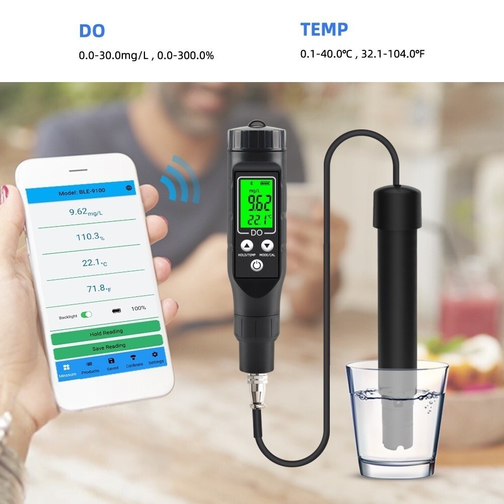 Portable Smart Bluetooth Dissolved Oxygen Meter Digital Dissolved ...