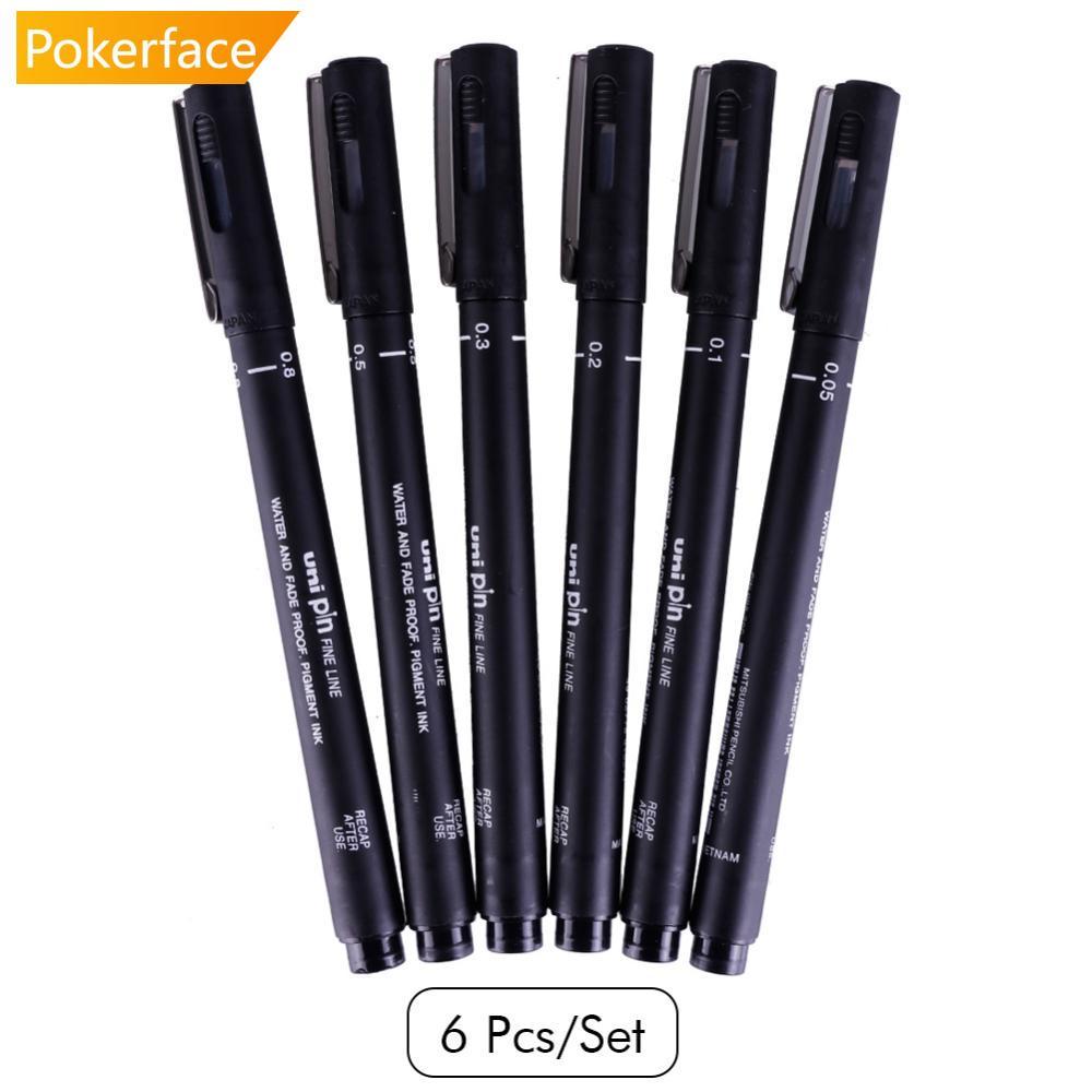 PF| 6PCS Uni Pin Drawing Pen Fine Line 005 01 02 03 05 08 Needle pen ...