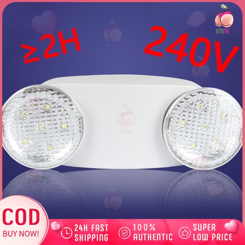 240V 3W Emergency Light Twin Dual Eye Rechargeable Light Fire Safety ...