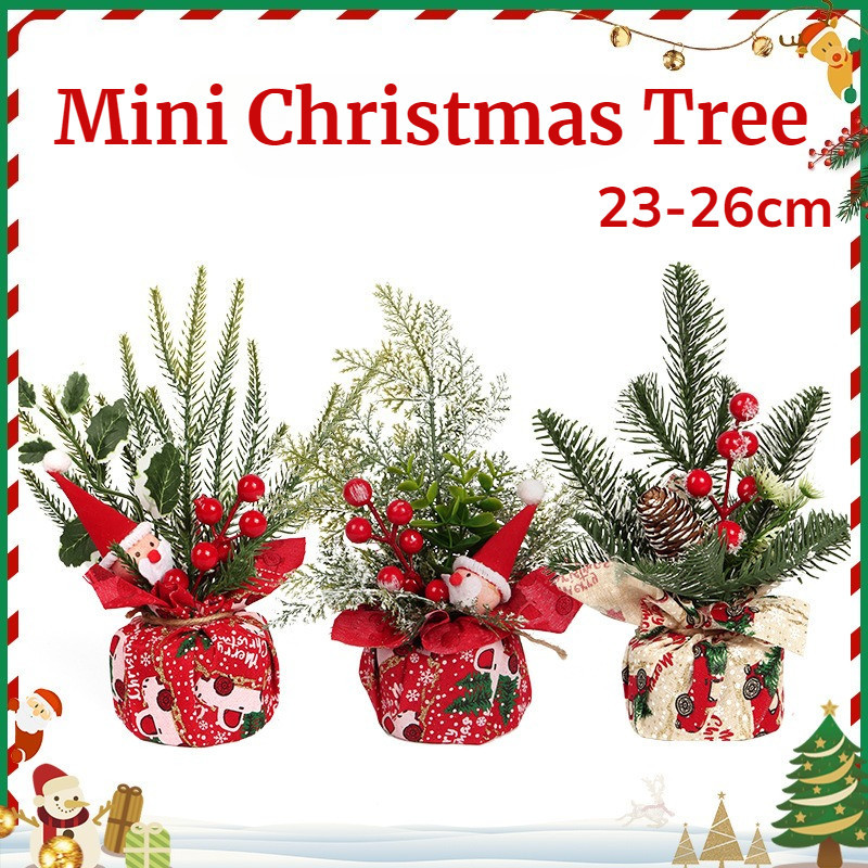 Mini Christmas Tree Table Decoration Artificial Simulation Christmas ...