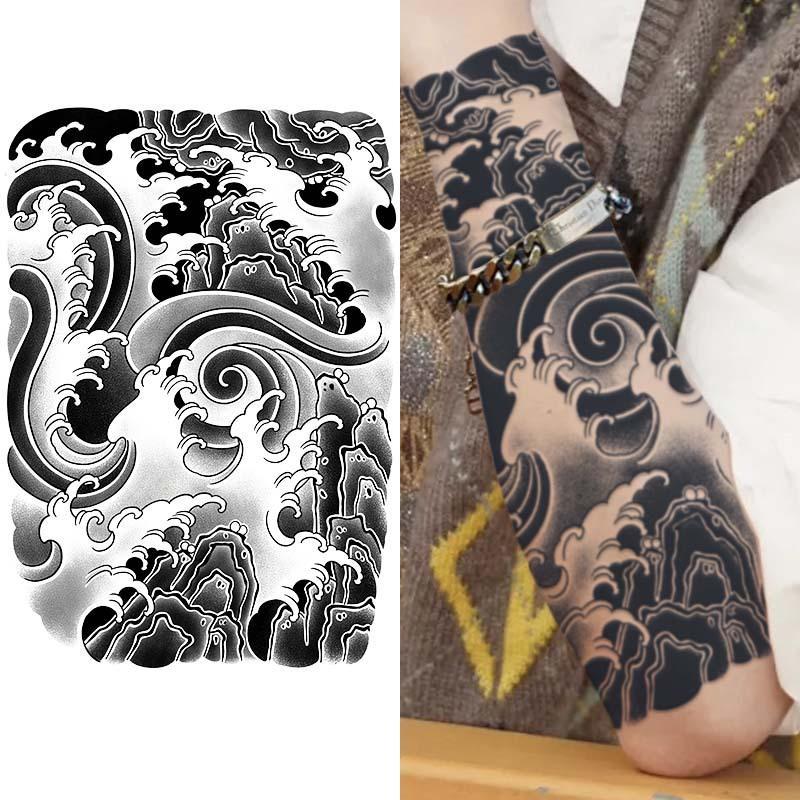 Half arm magic tattoo,24*17cm,lasts to 15 days,sleeve waterproof ...