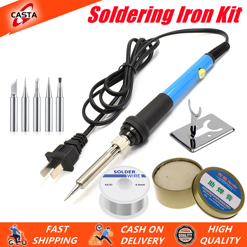 Soldering Iron Kit, 60W 220V Fast Heat up in 10s Adjustable Temperature ...