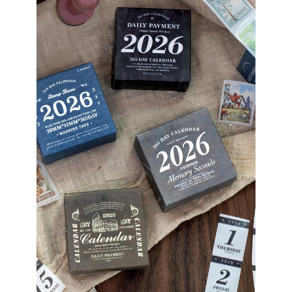 2026 One Page a Day One Page Calendar Sticker Daily Pay Creative Hand ...