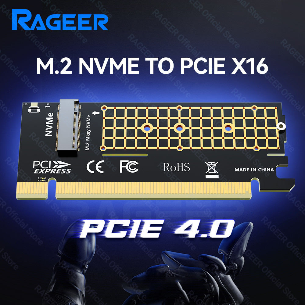 RAGEER M.2 NVMe to PCIe 4.0 x16 Adapter Card Supports 4TB SSD and ...