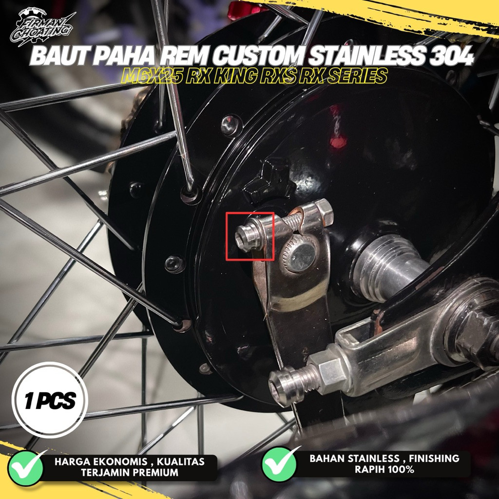 CUSTOM STAINLESS BRAKE THIGH BOLT M6x25 ANTI-RUST RX KING RXS RX SERIES ...