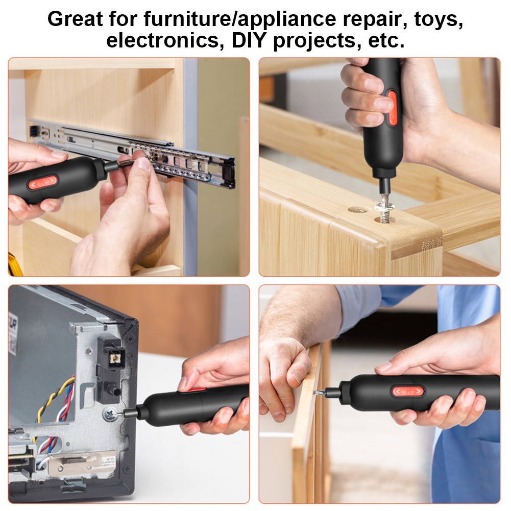 Electric Screwdriver Set 2000mAh Battery Cordless Screwdriver LED Light ...