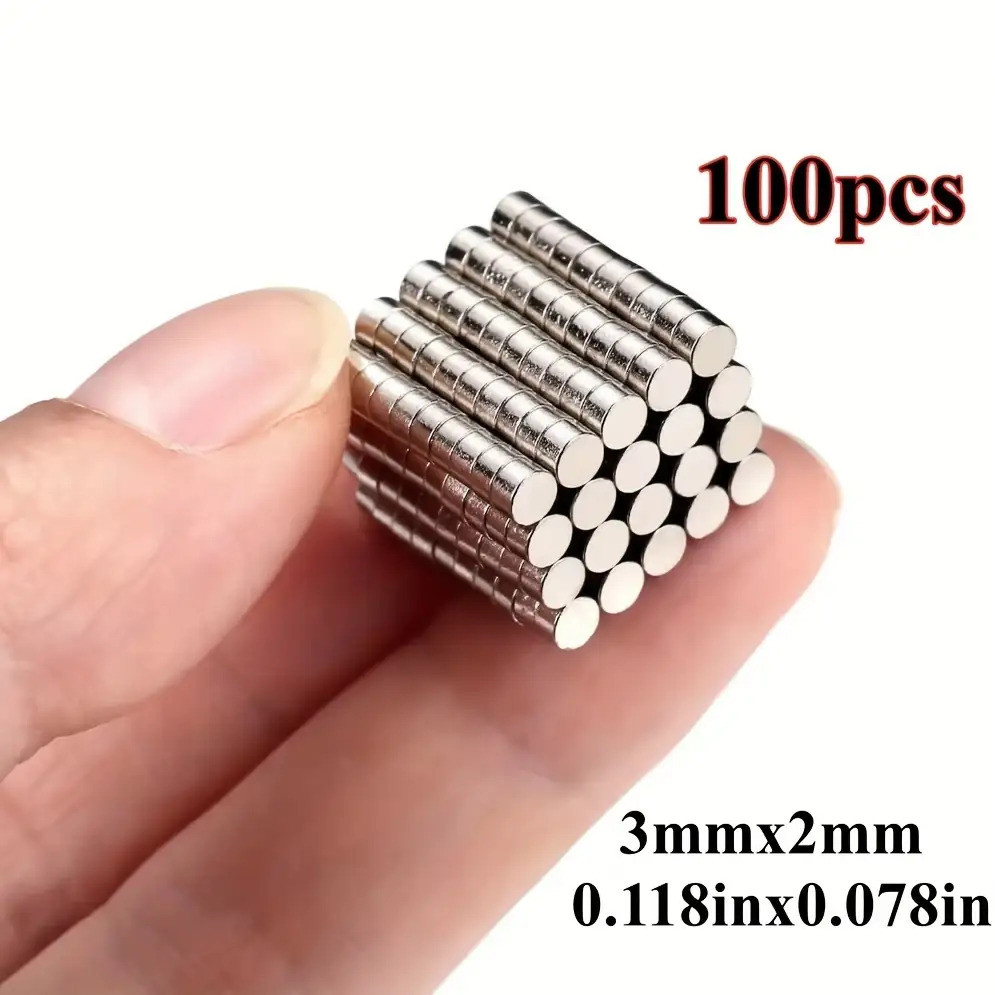 100pcs 3x2mm NdFeB Rare Earth Magnet Diameter 3mmx2mm Round Magnets ...