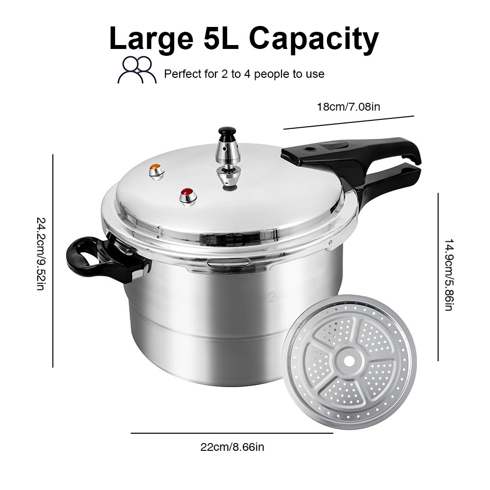 Aluminum Pressure Cooker with Steaming Plate Small Pressure Cooker ...