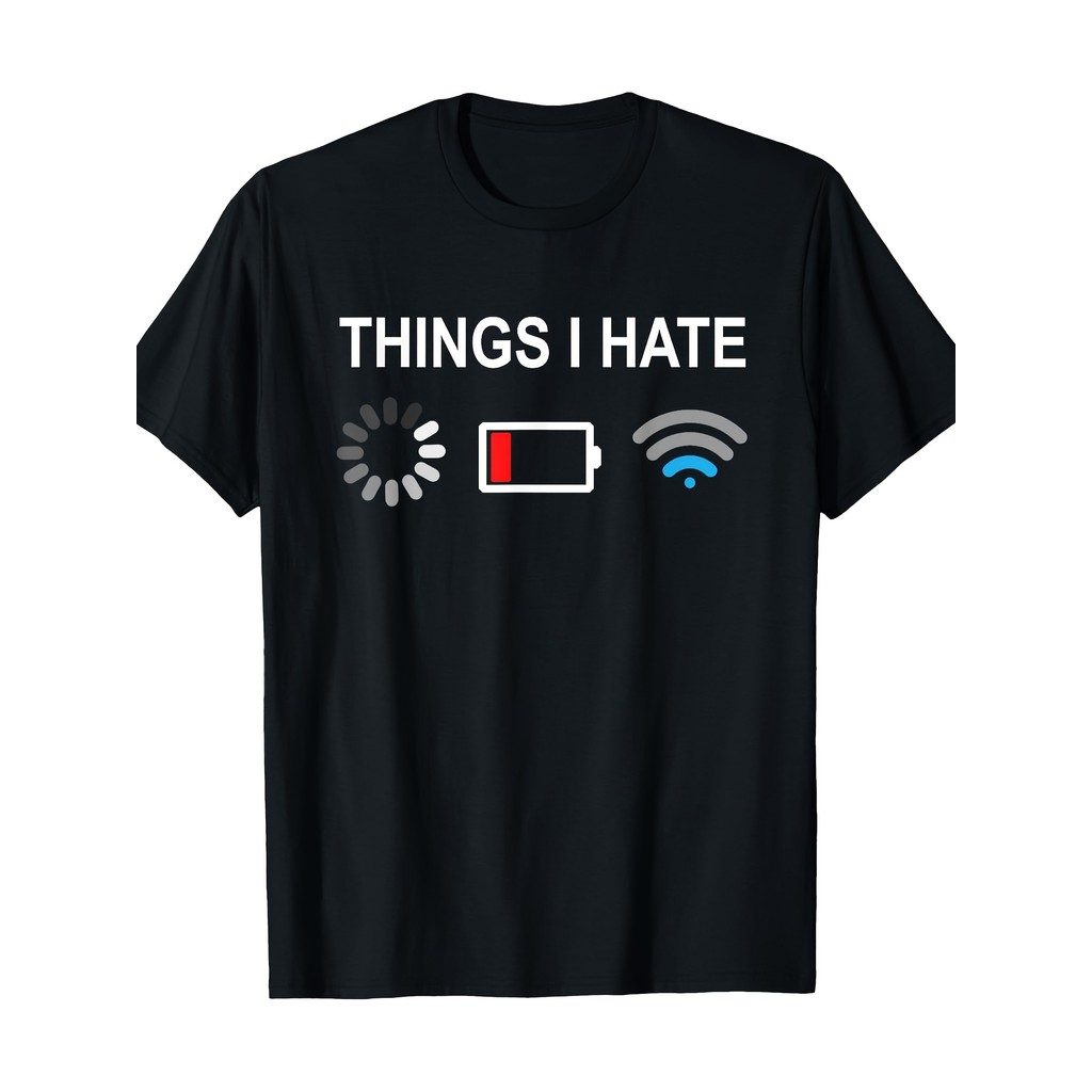 Things I Hate Funny Programmer Gamer Computer Nerd Streaming T-Shirt ...