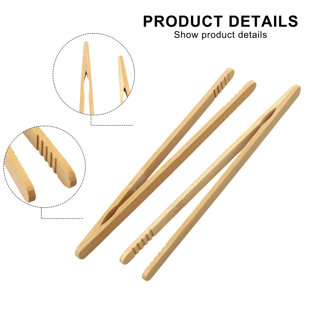 Premium Bamboo Wooden Tongs for Stylish Breakfast Presentation 2Pcs ...