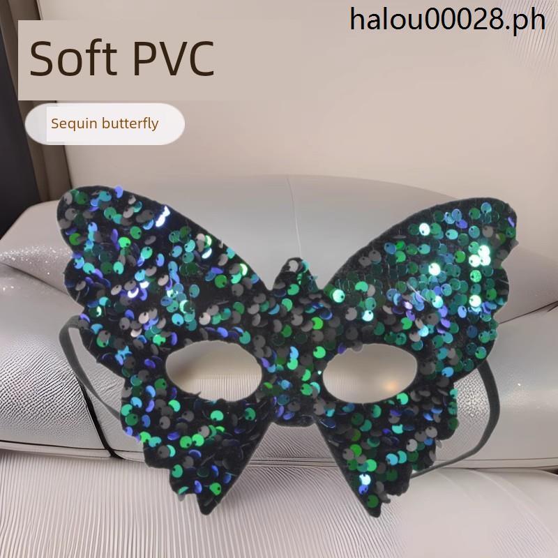 Colorful Sequin Butterfly Mask Half-Face Female Performance Face ...