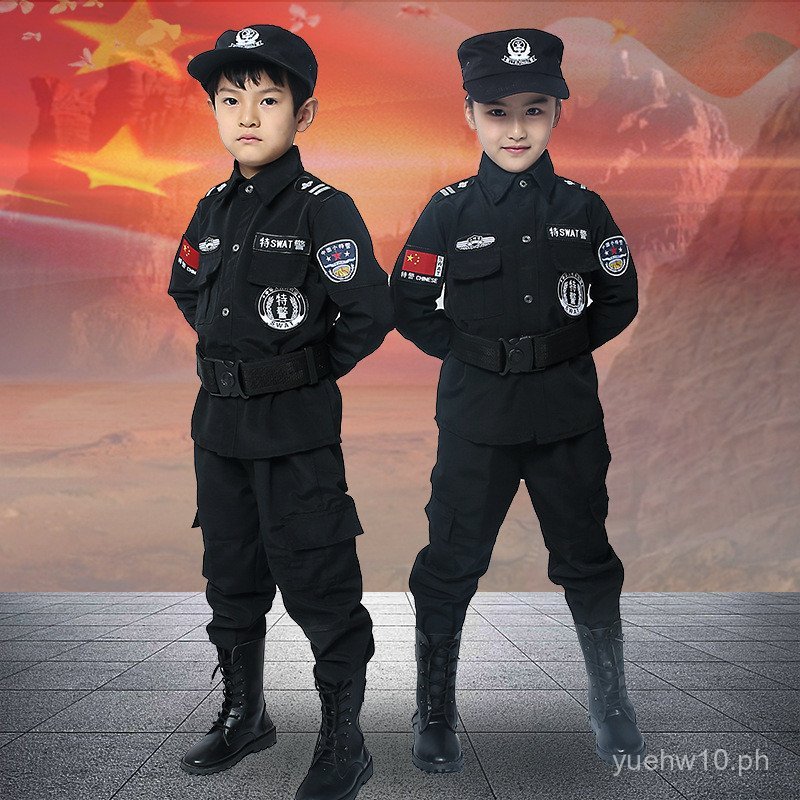Children's Police Costume Performance Outfit Little Police Officer ...