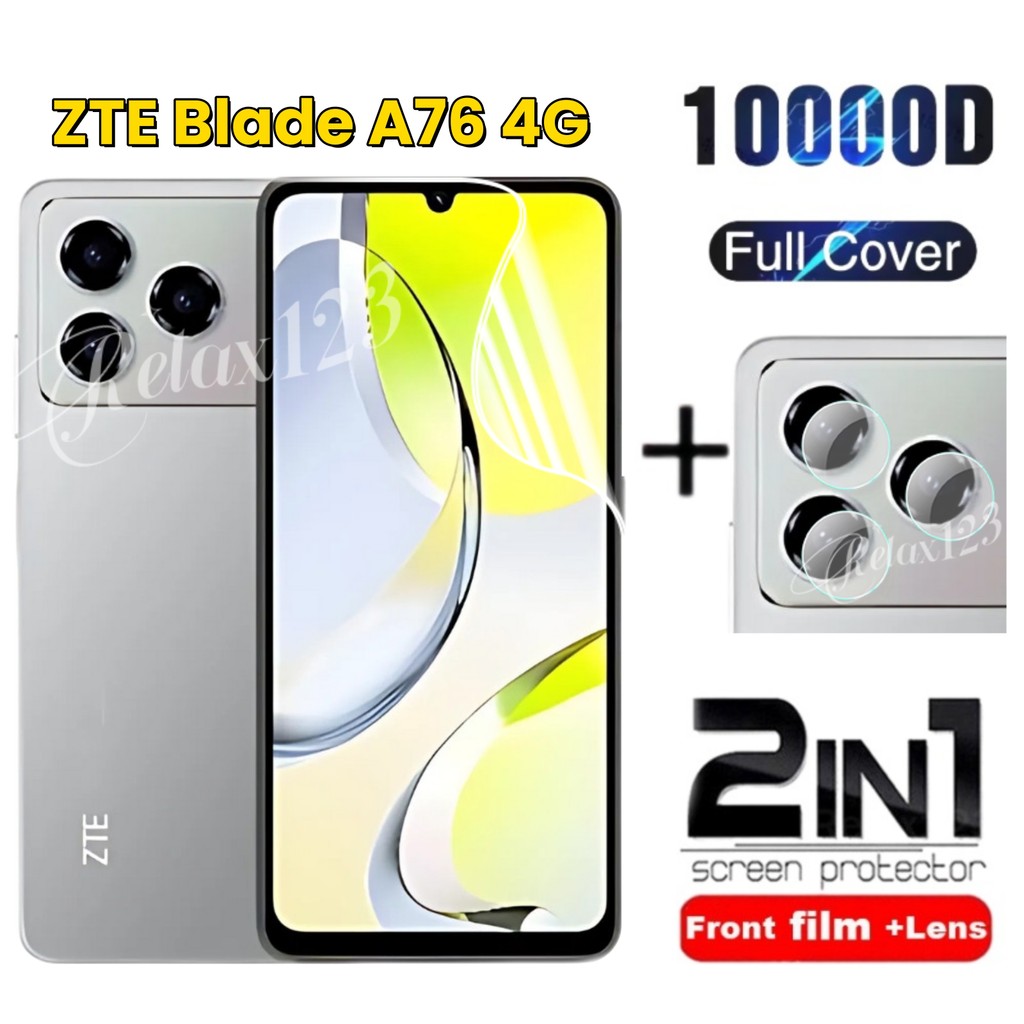 For ZTE Blade A76 4G 2025 2IN1 Front Hydrogel Film and Lens Film For ...