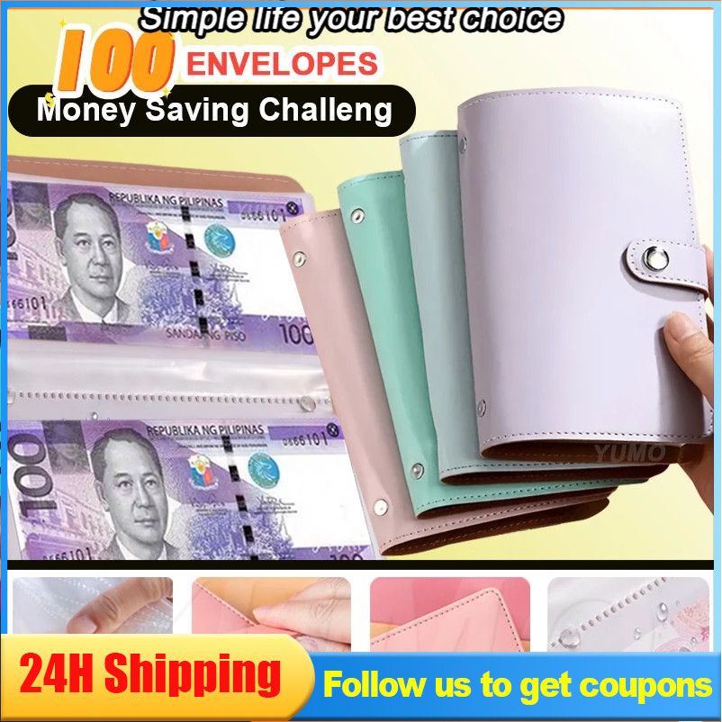 Book 100 Days Envelope Savings Challenge Budget Binder Notebook Bill ...