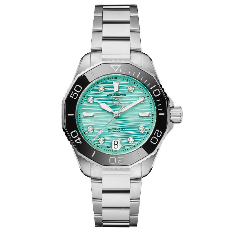 TAGG Heuers Sports Diving Series Turquoise Fashion Diamond Ladies ...