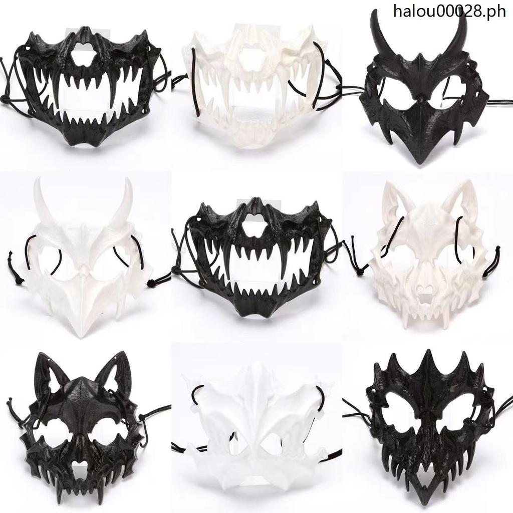 Two-Dimensional Half-Face Mask Dragon God Tiger Yasha Tengu Man Wolf ...