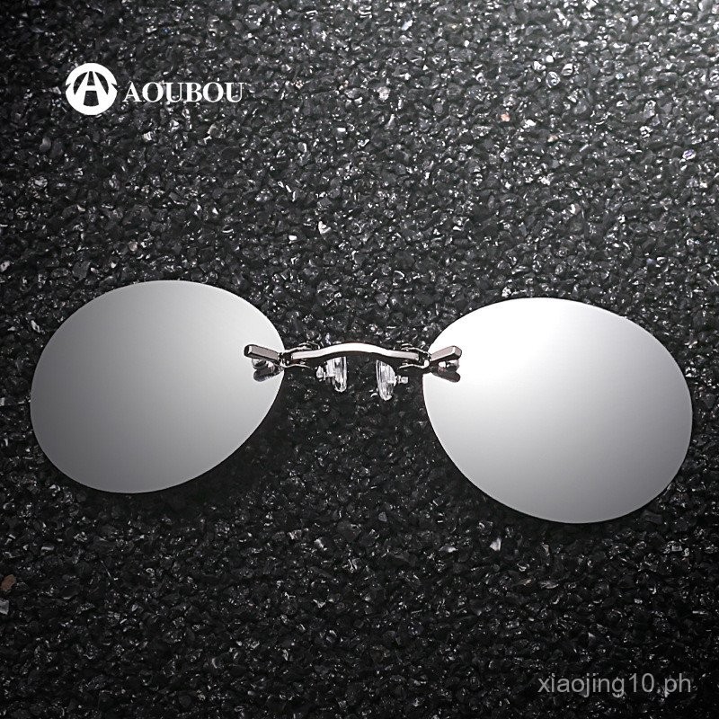 Frameless Clip-on Round Ultra-light Clip New Cross-border Sunglasses ...