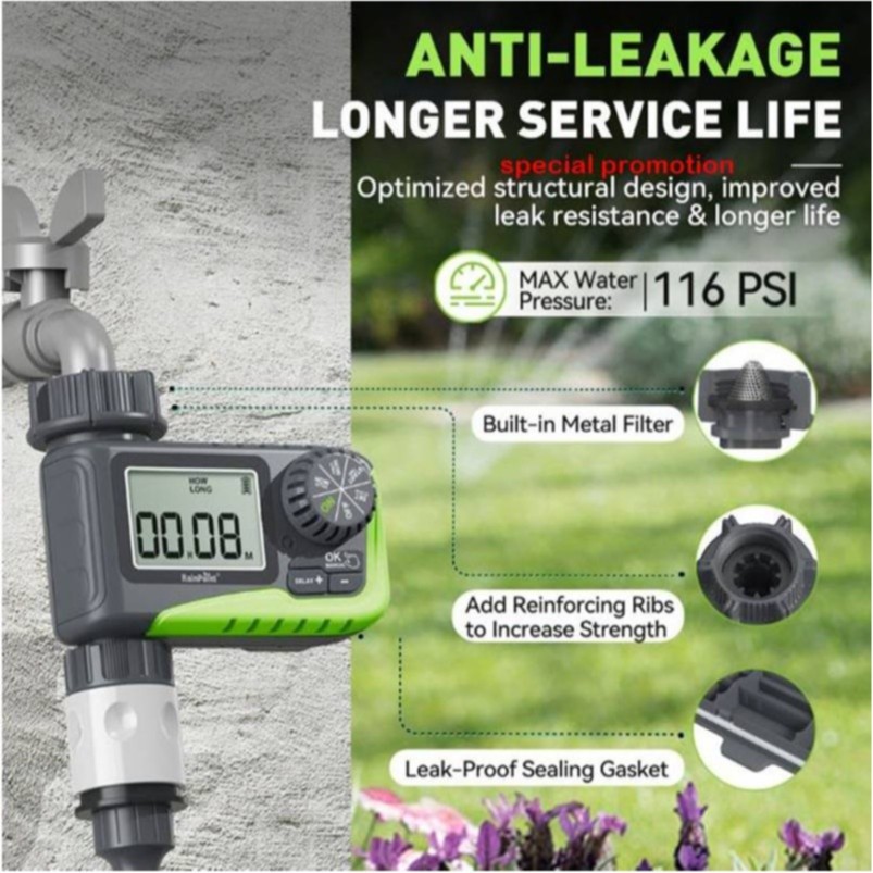 RainPoint Mini Digital Tap Timer Programmable Auto Irrigation Time ...