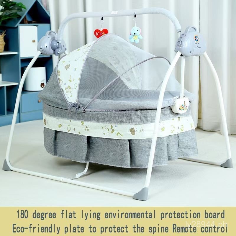 Baby Newborn Automatic Rocking Cross-Border Cradle Bed Home Electric ...
