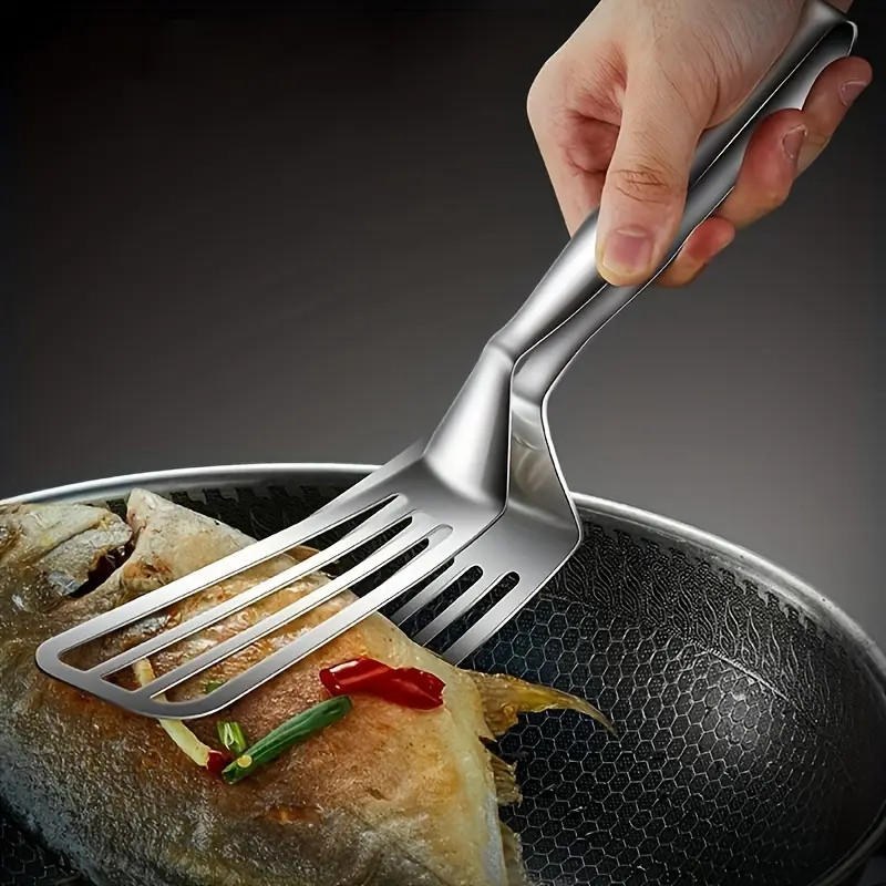 Stainless Steel Food Tongs Kitchen Tools Fried Fish Steak Tongs ...