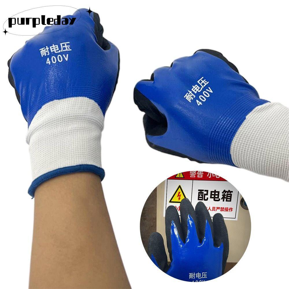 PURPLEDAY Electrician Insulating Gloves, Withstanding Voltage 400V High ...